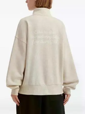 FINGERCROXX Logo-embroidered Quarter-zip Sweatshirt