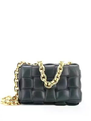Bottega Veneta Cassette Chain Padded Maxi Intrecciato Leather Crossbody Bag - Green