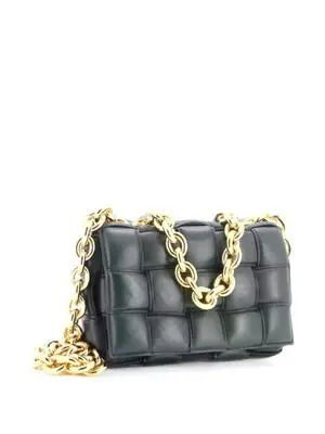 Bottega Veneta Cassette Chain Padded Maxi Intrecciato Leather Crossbody Bag - Green