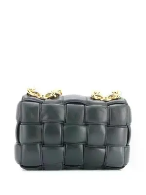 Bottega Veneta Cassette Chain Padded Maxi Intrecciato Leather Crossbody Bag - Green
