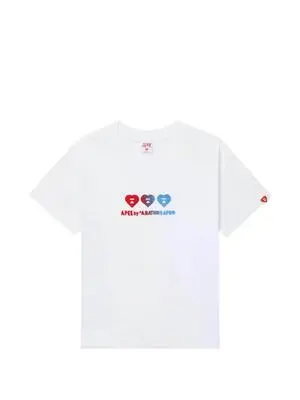 AAPE BY *A BATHING APE Logo-embroidered T-shirt - White
