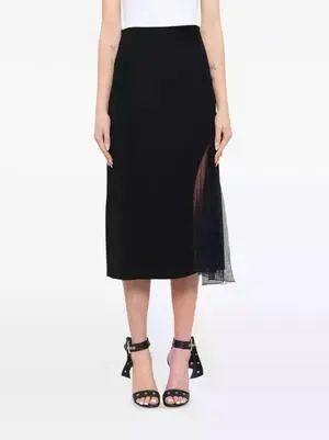 LANVIN Sheer-panelled Midi Skirt