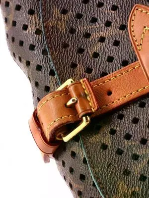 LOUIS VUITTON Flore Saumur Handbag Perforated Monogram Canvas Crossbody Bag