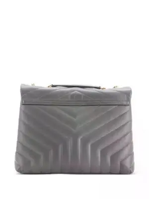 Saint Laurent Loulou Matelasse Chevron Leather Medium Shoulder Bag - Grey