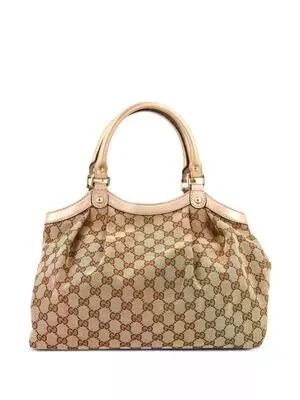 Gucci Sukey Gg Canvas With Leather Medium Tote Bag - Gold