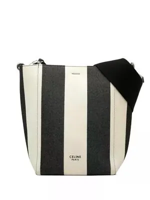Celine 2019 Small Striped Canvas Seau Sangle Bucket Bag