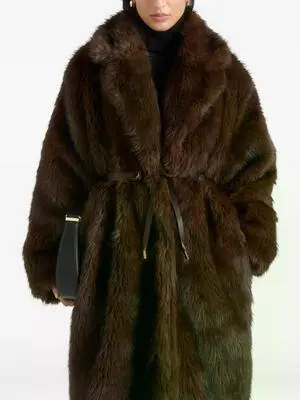 Manière De Voir Bria In Oversized Faux-fur Coat With Belt