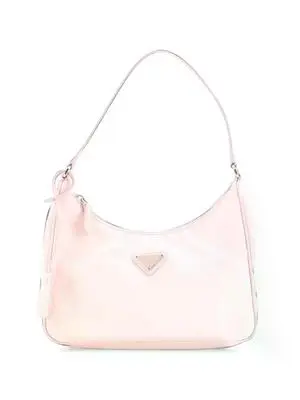 Prada Re-edition 2005 Tessuto With Saffiano Leather Mini Hobo Bag - Pink