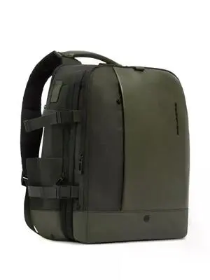 PIQUADRO Logo-plaque Panelled Backpack - Green