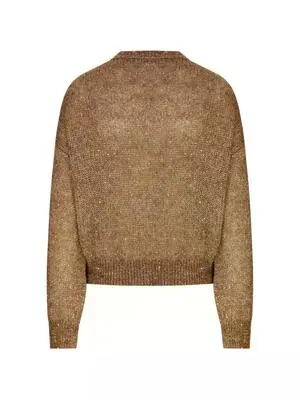 Brunello Cucinelli Sequin-embellished Knitted Sweater - Brown