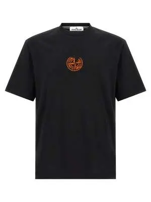 Stone Island Logo T-shirt - Orange