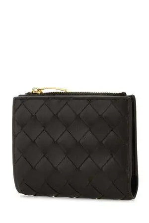 Bottega Veneta Dark Nappa Leather Small Intrecciato Wallet