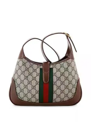 Gucci Jackie 1961 Gg Coated Canvas Small Hobo Bag - Brown