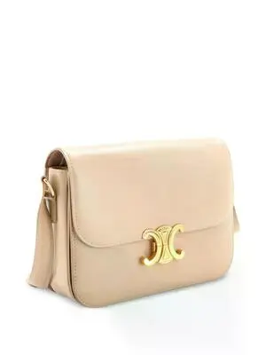 Celine Triomphe Shoulder Bag Smooth Calfskin Medium Crossbody Bag - Neutrals