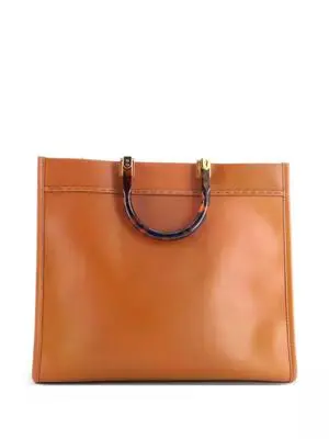 Fendi Sunshine Shopper Leather Medium Tote Bag - Brown