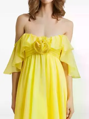GEMY MAALOUF Floral-applique Ruffled Dress