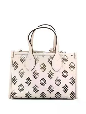 Gucci Convertible Gg Debossed Laser Cut Leather Small Tote Bag