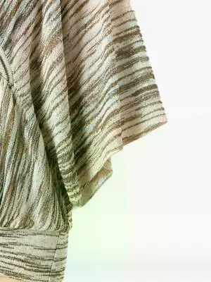 Missoni Zig Zag V-neck Mini Dress - Neutrals