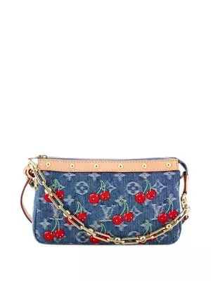 LOUIS VUITTON X Takashi Murakami Chain Pochette Accessoires Nm Limited Edition Monogram Cerises Denim Shoulder Bag - Blue