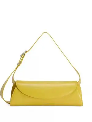 JIL SANDER Small Cannolo Leather Shoulder Bag Yellow