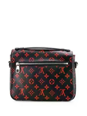 LOUIS VUITTON Pochette Metis Limited Edition Monogram Infrarouge Crossbody Bag Black