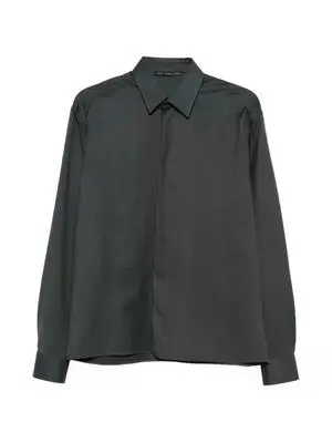 LOW BRAND Concealed-front Long-sleeve Shirt - Grey