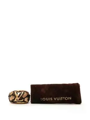 LOUIS VUITTON 2009 Lacquered Wood Leomonogram Ring S Costume Ring