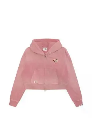 AAPE BY *A BATHING APE Logo-patch Cropped Hoodie - Pink