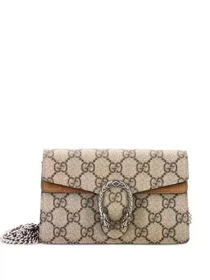 Gucci Dionysus Bag Gg Coated Canvas Super Mini Crossbody Bag - Brown