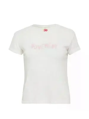 Rally Movement Ribbed-knit Slim-fit T-shirt - White