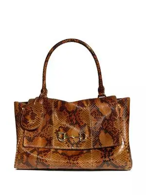 Gucci Medium Paparazzo Python-skin Shoulder Bag - Brown
