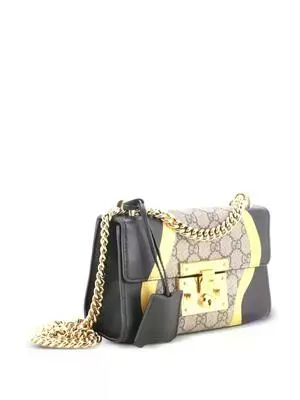 Gucci Padlock Shoulder Bag Gg Coated Canvas And Leather Small Crossbody Bag