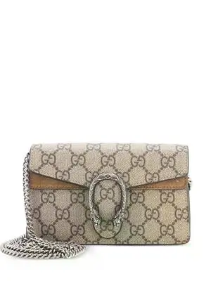 Gucci Dionysus Bag Gg Coated Canvas Super Mini Crossbody Bag - Brown