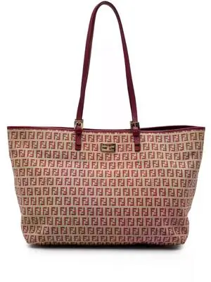Fendi 2000-2010 Zucchino Canvas Tote Bag - Red