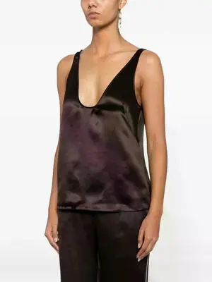 TOM FORD Silk Satin Low Neck Tank Top