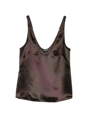 TOM FORD Silk Satin Low Neck Tank Top
