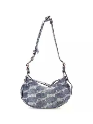 Balenciaga Le Cagole Giant Studs Shoulder Bag Bb Denim Xs Hobo Bag - Blue