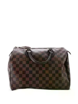 LOUIS VUITTON Speedy Handbag Damier 30 Satchel - Brown