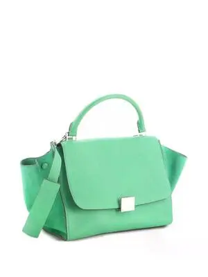 Celine Trapeze Bag Leather Small Satchel - Green