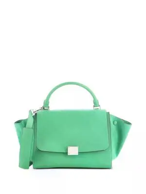 Celine Trapeze Bag Leather Small Satchel - Green