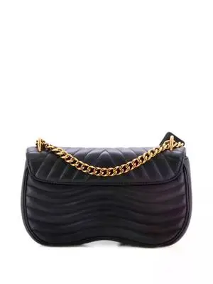 LOUIS VUITTON New Wave Chain Bag Quilted Leather Mm Crossbody Bag - Black