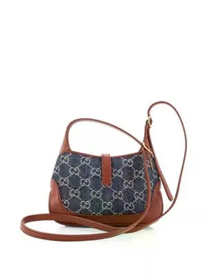 Gucci Jackie 1961 Hobo Gg Denim Mini Crossbody Bag - Blue