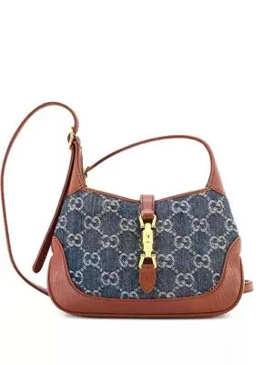 Gucci Jackie 1961 Hobo Gg Denim Mini Crossbody Bag - Blue