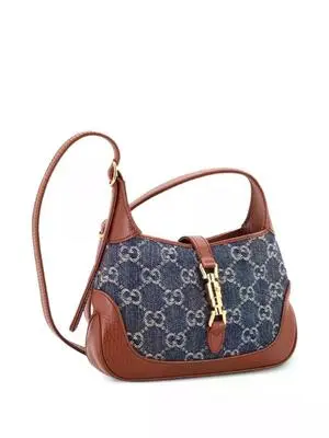 Gucci Jackie 1961 Hobo Gg Denim Mini Crossbody Bag - Blue