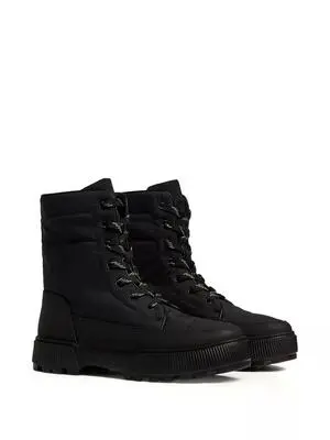 12 STOREEZ Padded Lace-up Boots - Black
