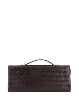 Bottega Veneta Andiamo Top Handle Intrecciato Nappa Long Clutch Bag - Brown