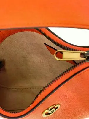 Gucci Aphrodite Leather Mini Shoulder Bag - Orange