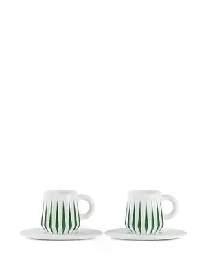 ALESSI Delight Geometric-print Espresso Cups - White