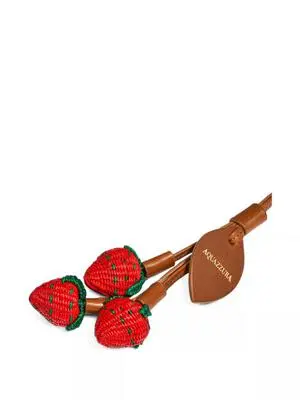 AQUAZZURA Strawberry Leather Bag Charm - Red