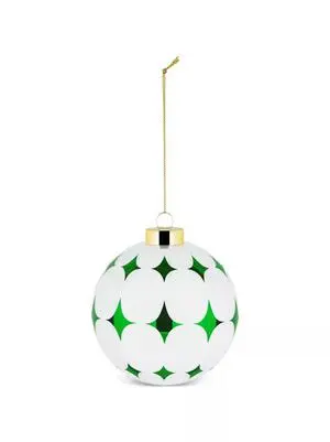 ALESSI Delight Diamond-print Christmas Baubles - White